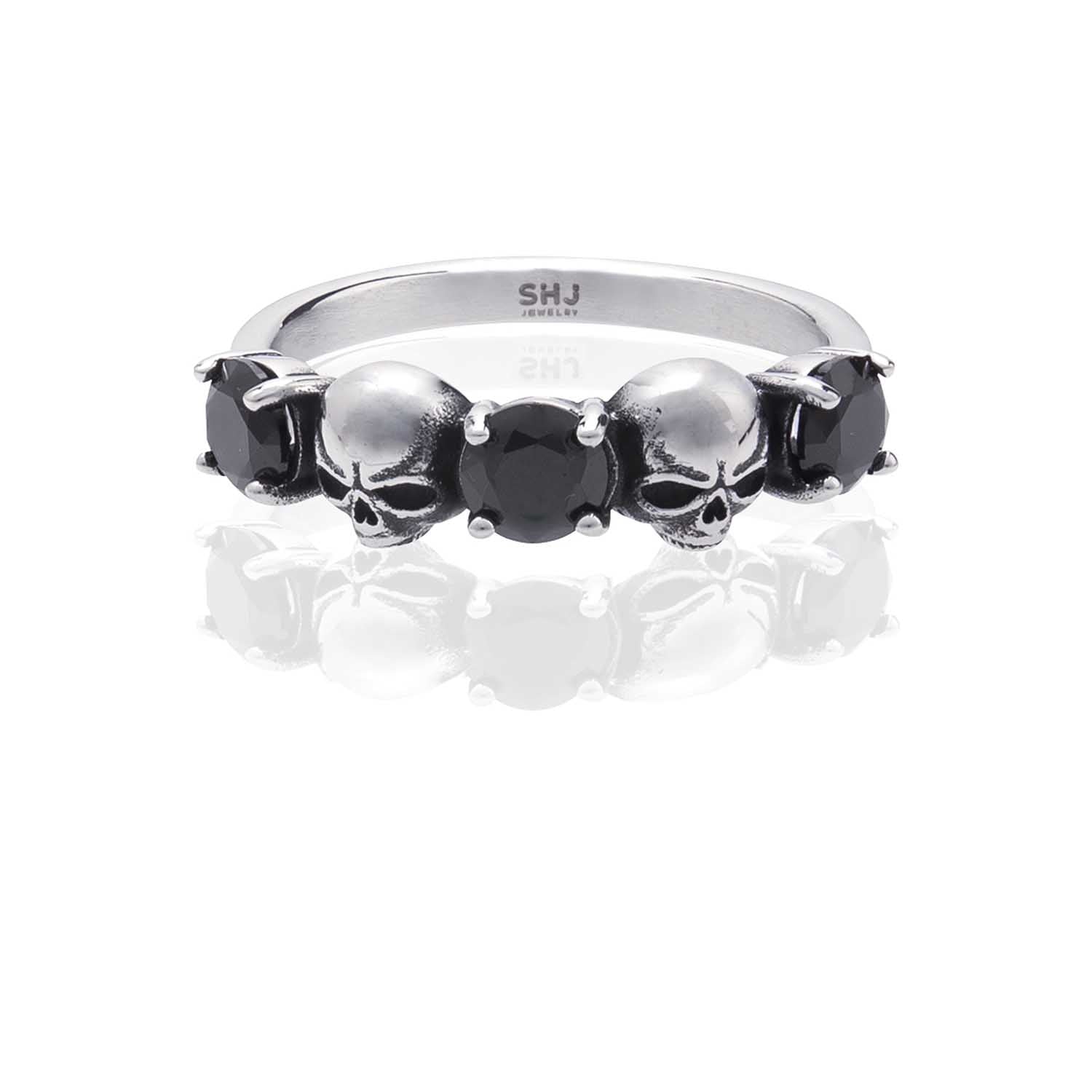 Buy Tempest Trio Skull & Stone Ring - For the Adventure Ahead | Steel ...